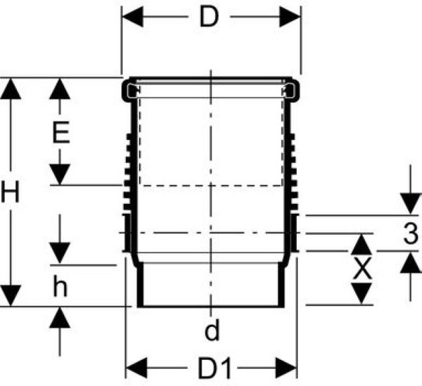 Langmuffen PE GEBERIT Silent-db20
