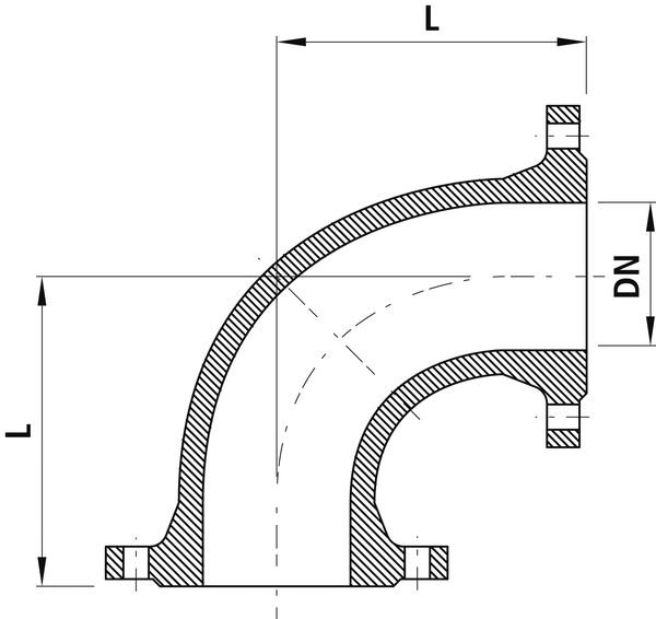 Flanschen-Bogen 90° HAWLE 8530